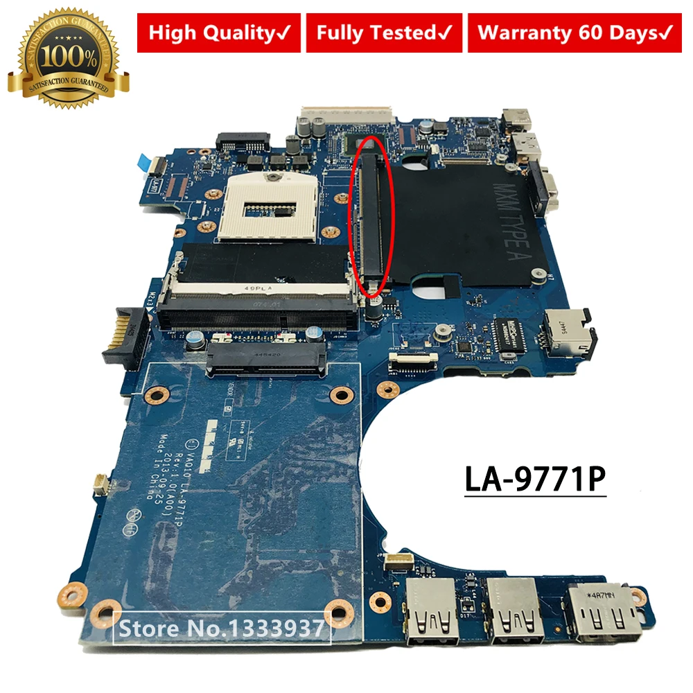のdell precision M4800ノートパソコンのマザーボードLA 9771P DDR3 CN 0WNW0H 0WNW0H WNW0H ...