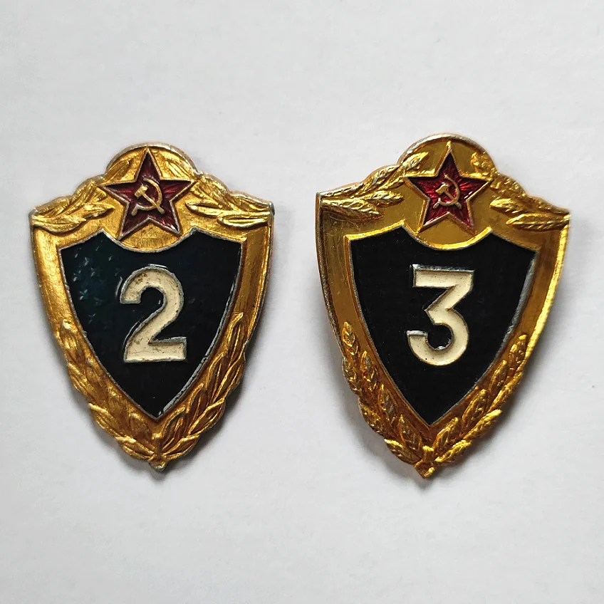 Soviet Union CCCP 2 3 Levels Soldier Grade Badge Red Five Stars Metal ...