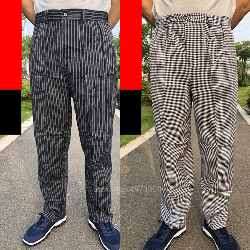 Men-s-Loose-Chef-Trousers-Food-Service-Work-Wear-Stripe-Kitchen ...