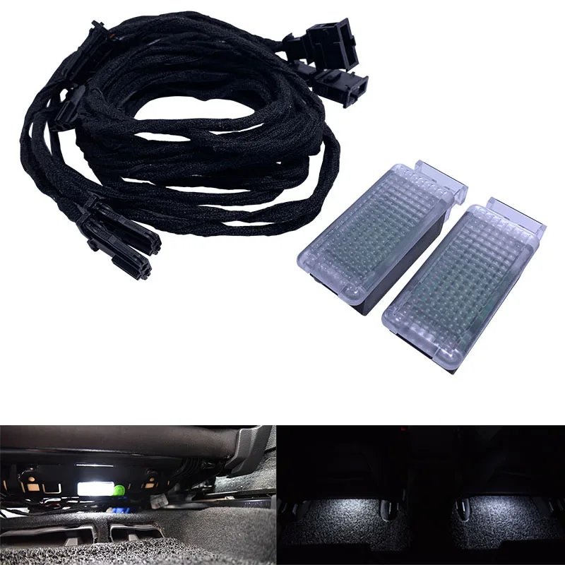 Car-Interior-LED-Footwell-Light-Foot-Lamp-with-Cable-Wire-Harness-For ...