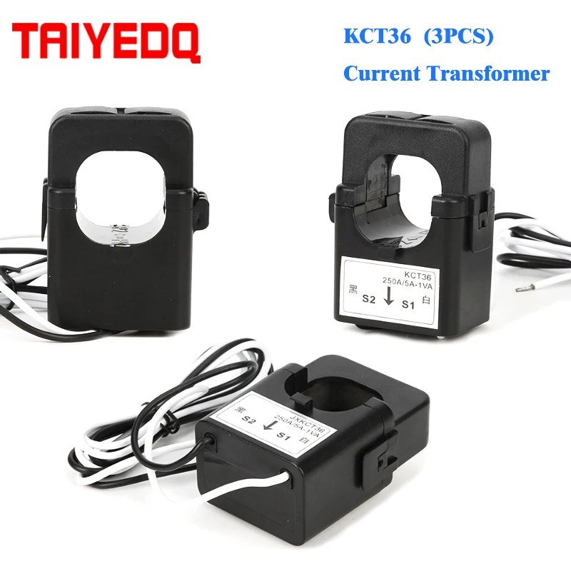 3PCS Split core current transformer KCT 36 current sensor 100A 200A 250A 300A 400A 500A 600A ...