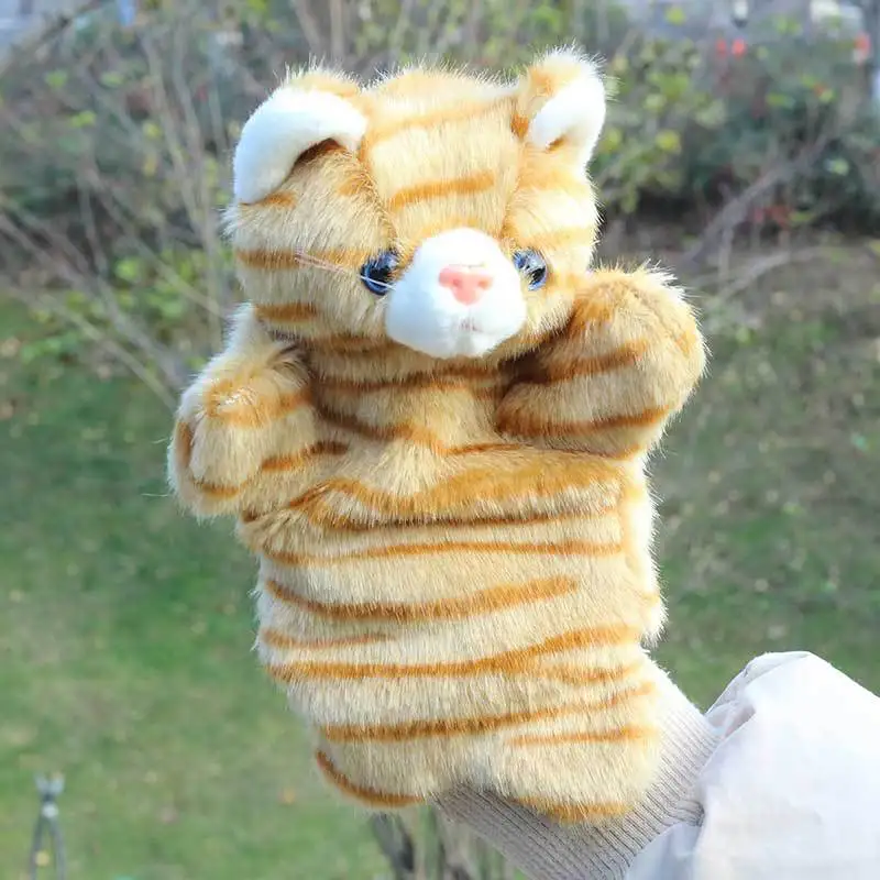 25cm-Animal-Hand-Puppet-Cat-Plush-Toys-Baby-Educational-Hand-Puppets ...