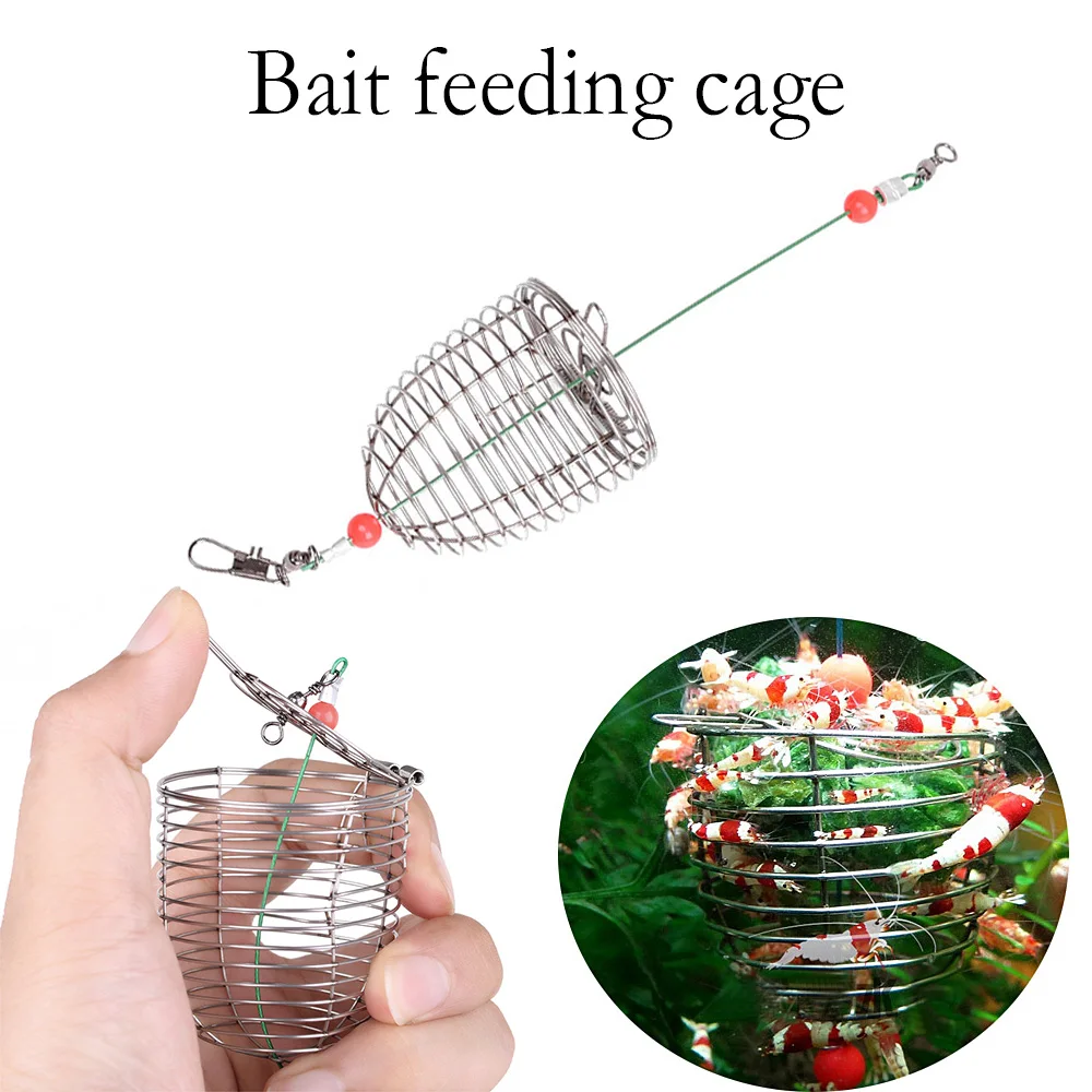 1PC-Durable-Stainless-Steel-Feeder-Small-Bait-Feeder-Crystal-Shrimp-Dry ...