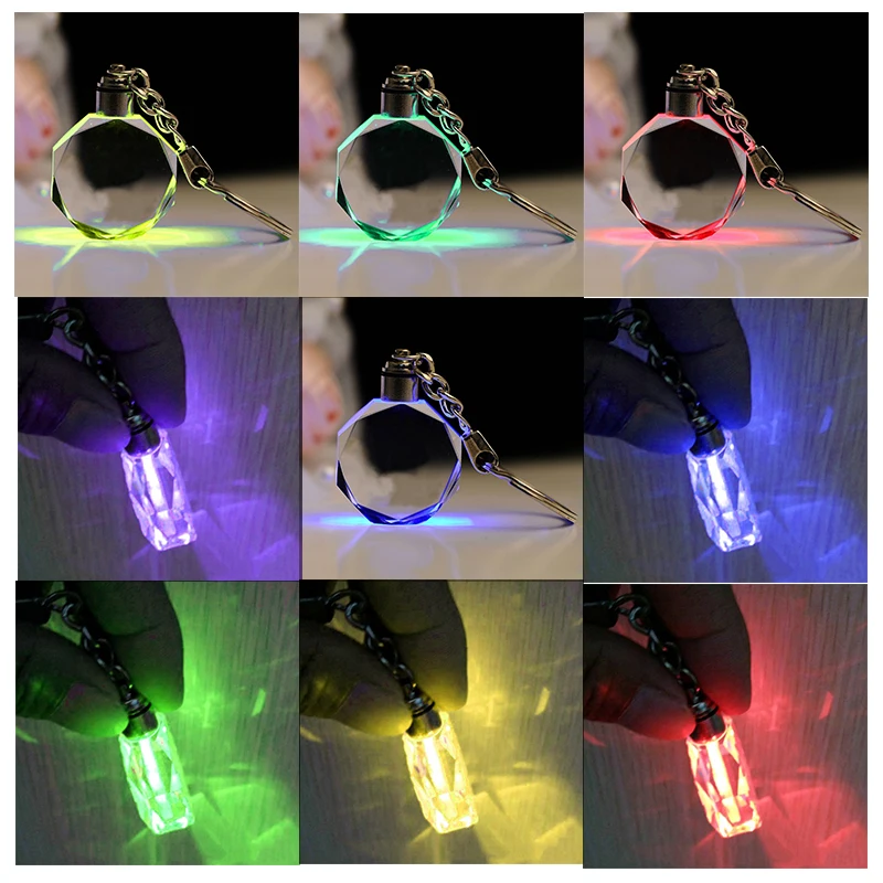 LED-Car-Key-Ring-Men-Luminous-Keychain-custom-made-Logo-LED-Cut-Glass ...