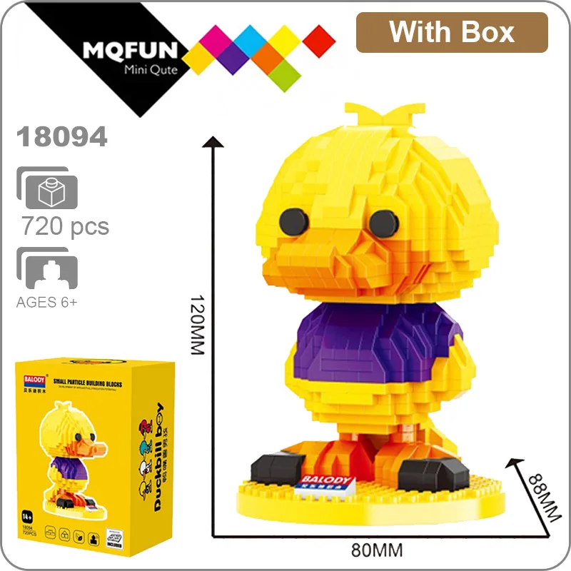 Balody Duckbill Cartoon Blue Duck Animal 3D Model DIY Diamond Mini ...