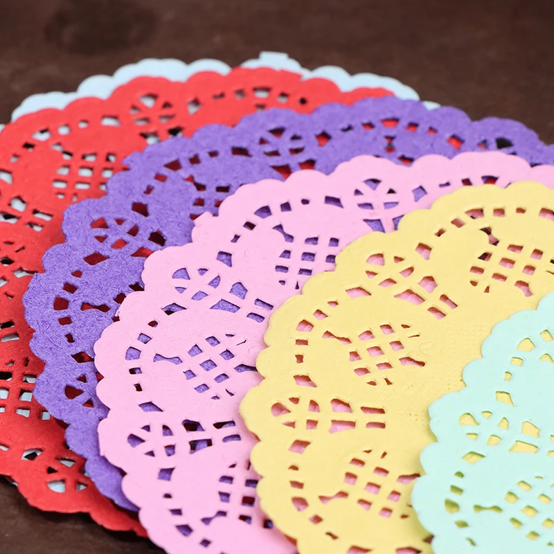 Papier Alimentaire,Napperon rond en papier avec dentelle et fleurs ...
