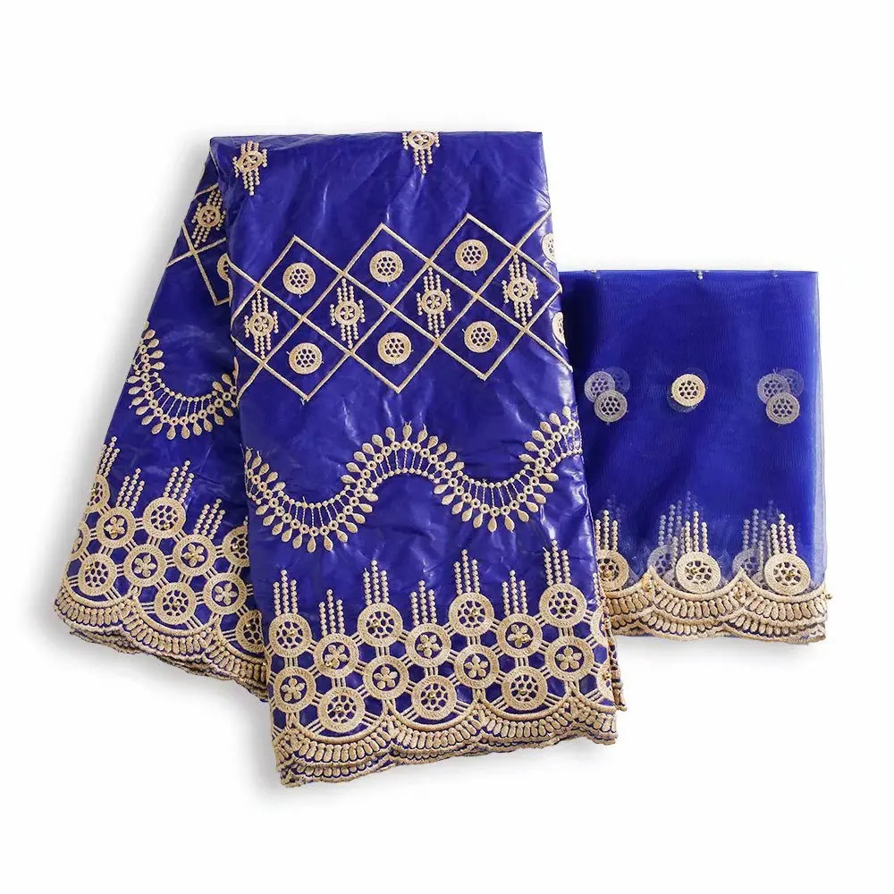 100-Cotton-Embroidery-Bazin-Riche-Brocade-Lace-Fabric-with-Good ...