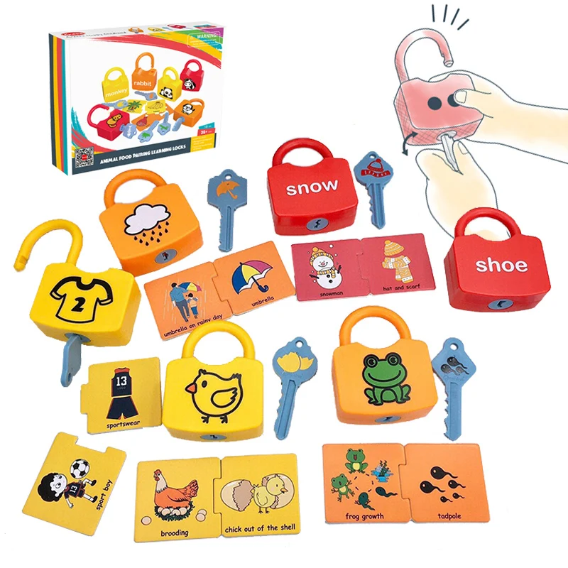 Kids Learning Locks With Keys Matching Toy Logic Alphabet Number ...