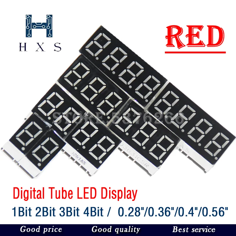 5PCS 0.56inch LED display 7 Segment 1 Bit/2 Bit/3 Bit/4 Bit Digit Tube ...