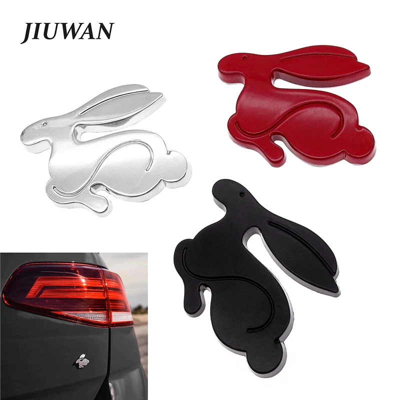 Universal 1 Pcs 3d Metal Running Rabbit Emblem Rear Trunk Badge ...