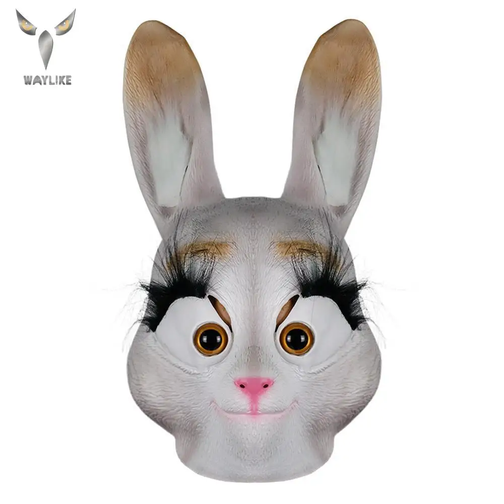 Waylike 할로윈 마스크 소품 Judy Rabbit Headgear 성인 파티 의상 마스크 공포 카니발 코스프레 파티 소품 ...