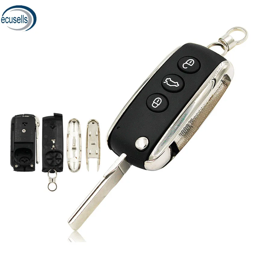 Ecusells-3-Buttons-Modified-Folding-Flip-Blank-Fob-Key-Case-Remote ...