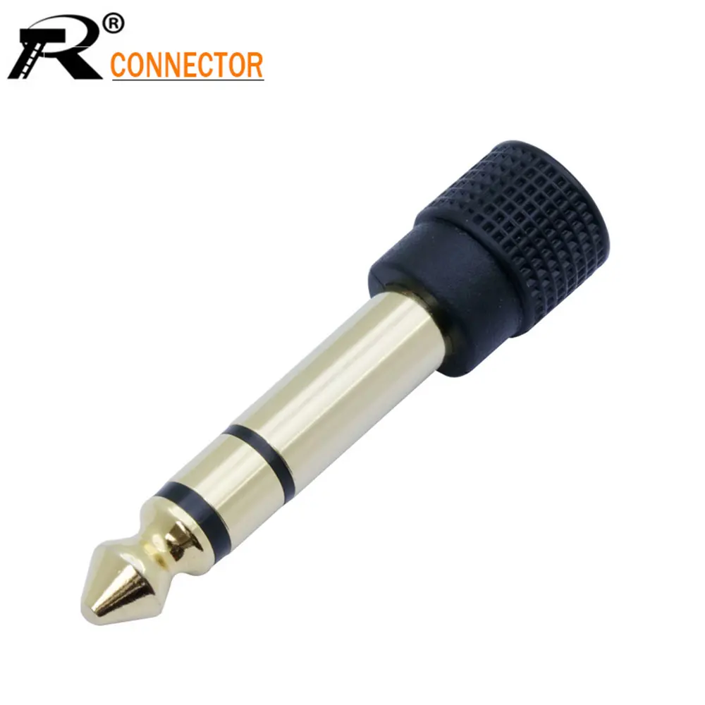 5pc Microphone Speaker Plug Audio Connector 6.35mm Male Plug To Jack 3 ...