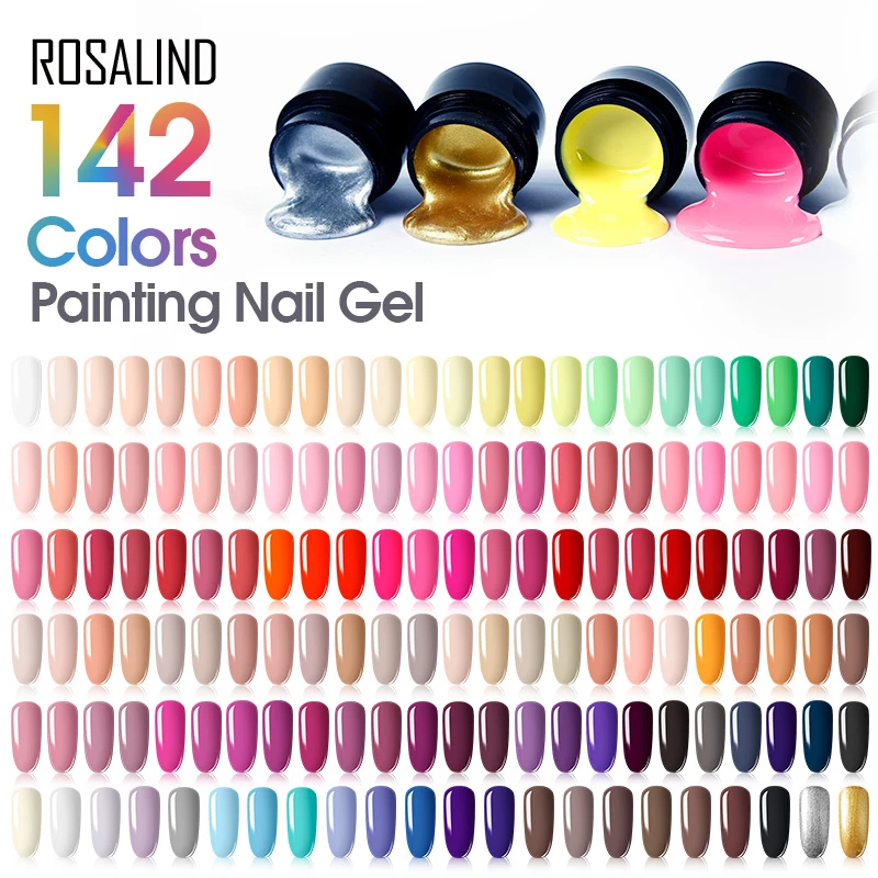 Rosalind 5ml Painting Gel Varnish 142 Colors Gel Nail Polish Set For ...