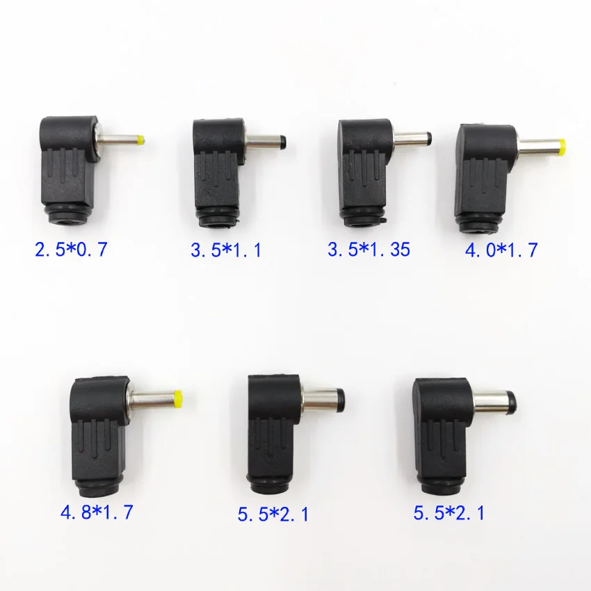 DC Power Male Plug Jack Adapter 90 Degree Male 5.5x2.1mm/5.5x2.5mm/4 ...