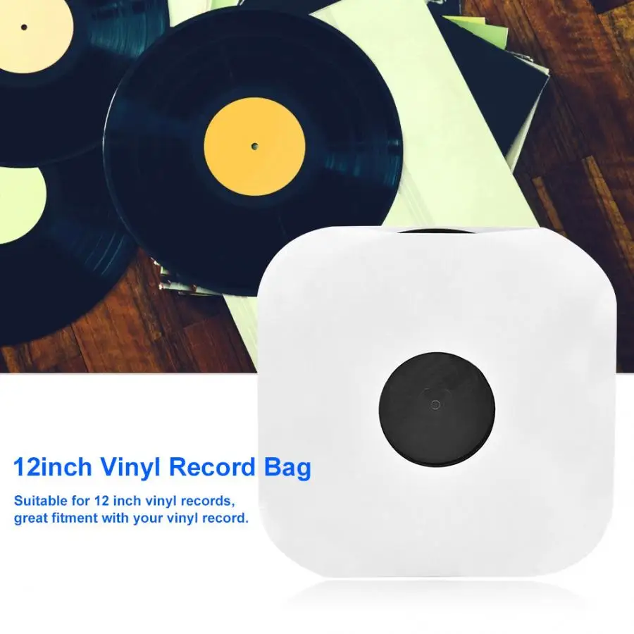 20PCS 12inch Vinyl Record Protecter White Plastic Bag Anti-Static CD ...