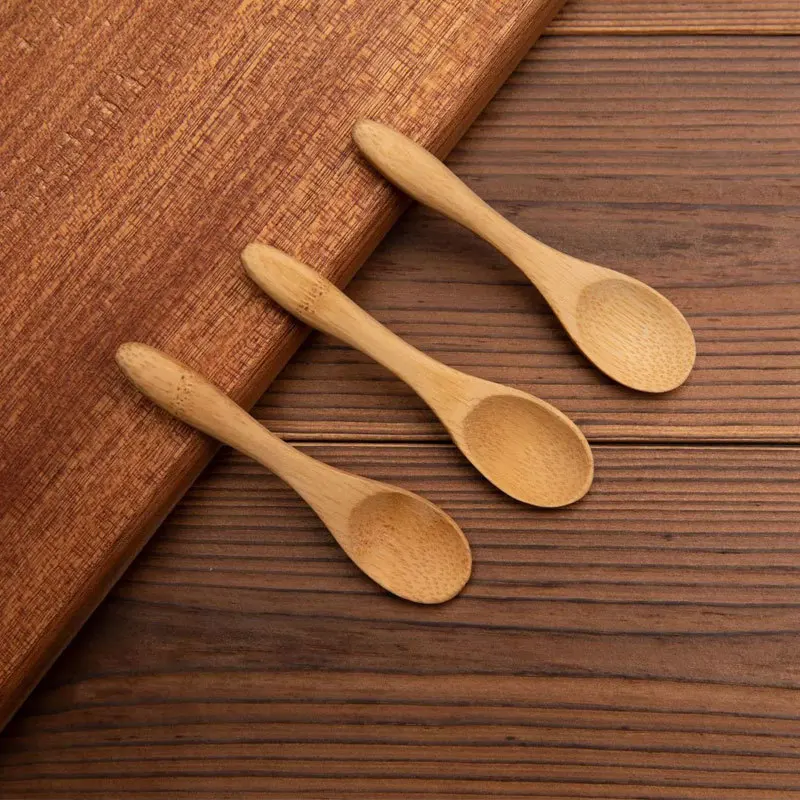 100pcs 7.5cm 9cm 10cm Bamboo Spoons Honey Spoon Baby Spoons Mini Spoons ...