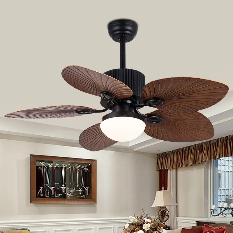 American-Vintage-ceiling-LED-electric-fan-light-living-room-decorative ...