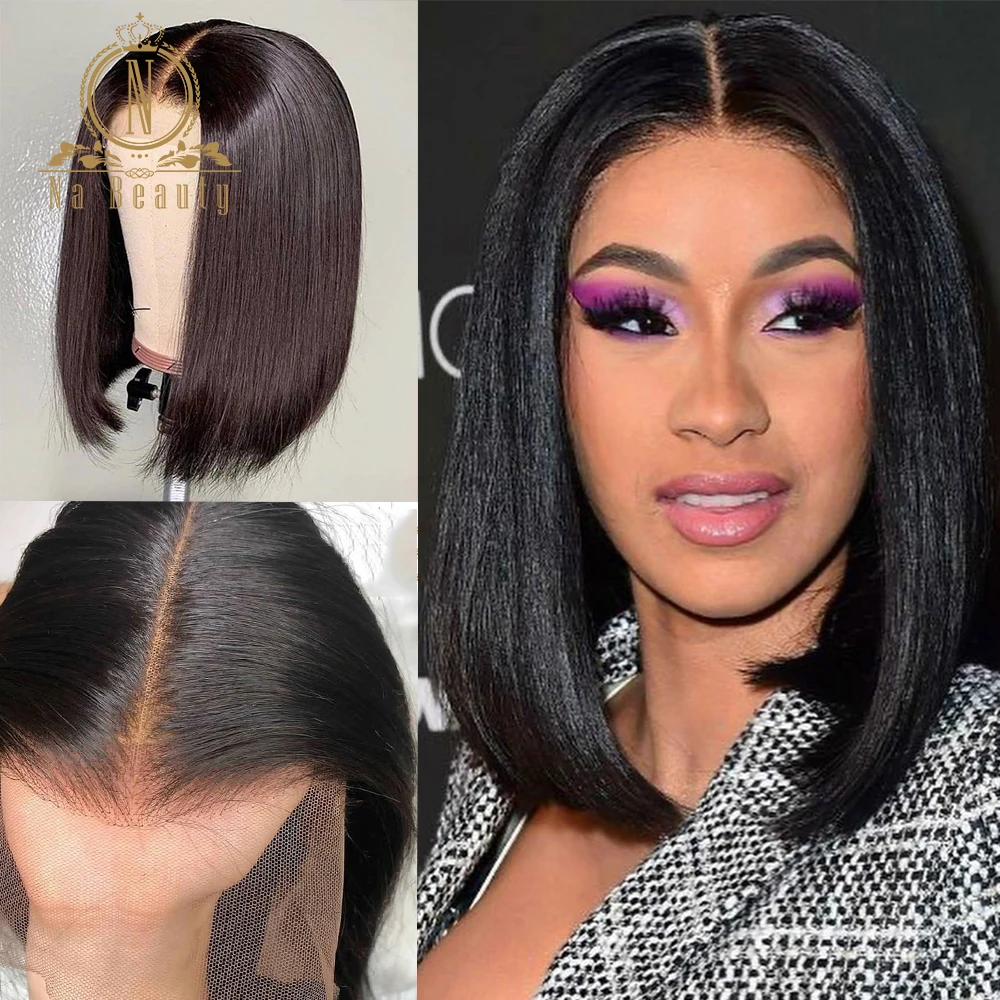 Fake Scalp Wig 13x4 Lace Front Human Hair Wig Bleached Knots Straight ...