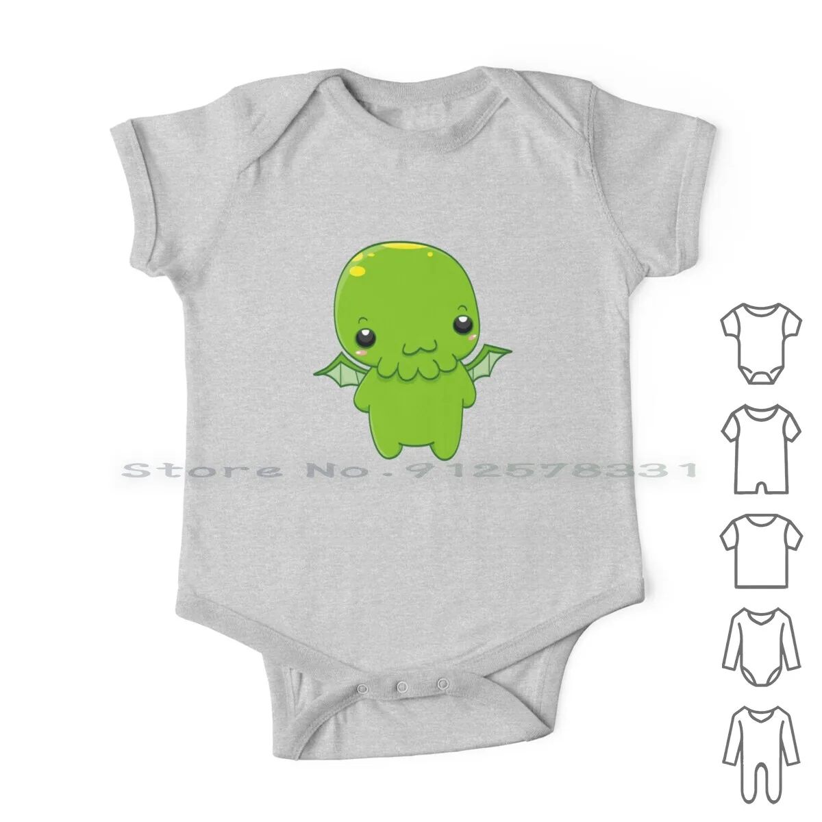 Chibi Cthulhu The Green Monster Newborn Baby Clothes Rompers Cotton ...