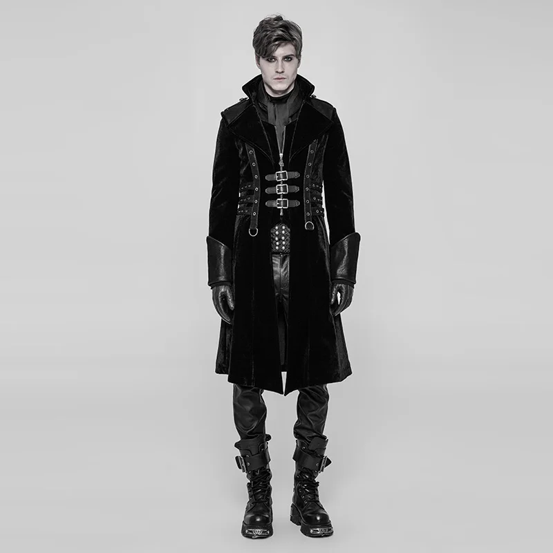 Punk Rave Punk Thick Medium Style Coat Men Jacket personality coat ...