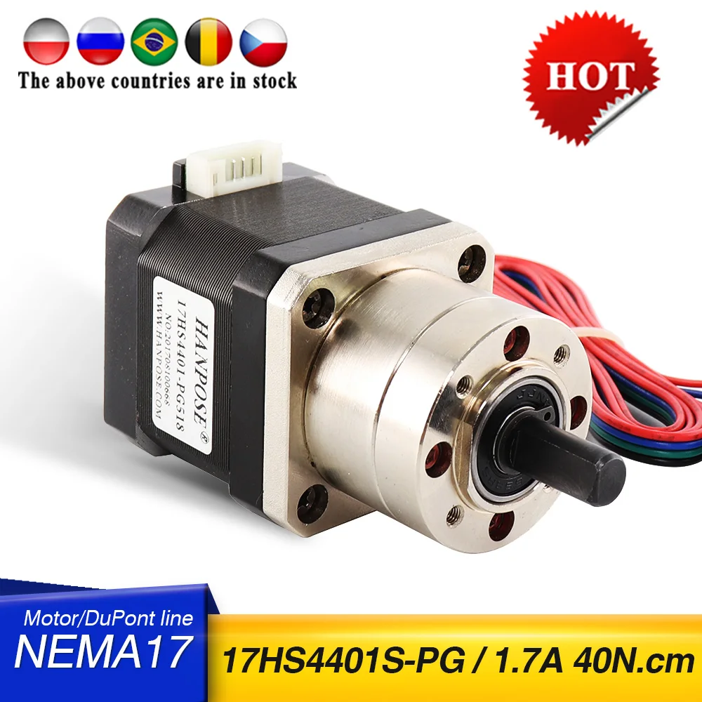 Stepper-Motor-42-motor-Extruder-Gear-Nema17-Stepper-Motor-17HS4401S-PG ...