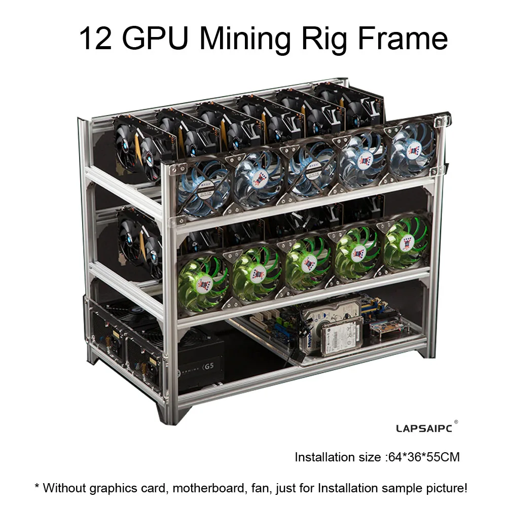 Mining Rig Frame 12 Gpu Open-pit Mining Machine Frame Case Mining Coin ...