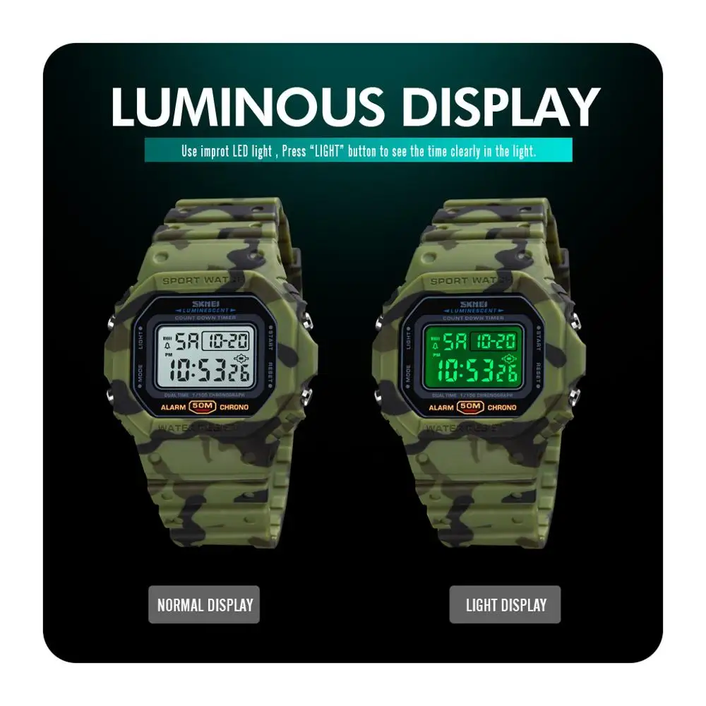 SKMEI-Square-1628-Men-s-Digital-Watch-Electronic-Waterproof-Luminous ...
