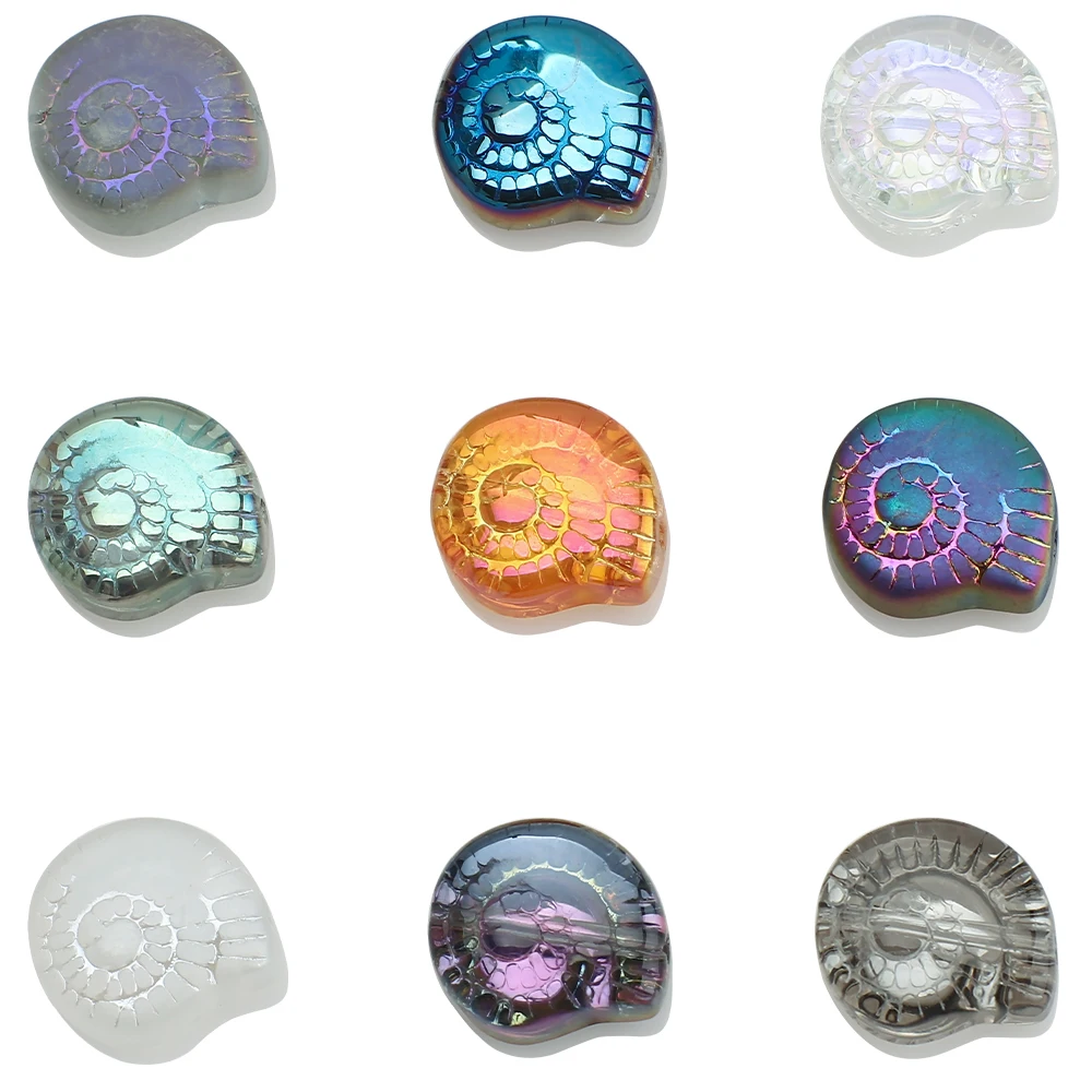 30Pcs-Glass-Smooth-Beads-Snail-Shape-11X12MM-Matte-Crystal-Pendant-DIY ...