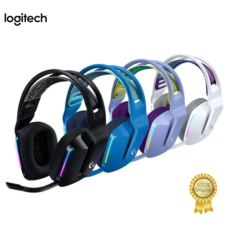 Logitech G733 LightSpeed Wireless RGB Gaming Headset, Black 981-000864 ...
