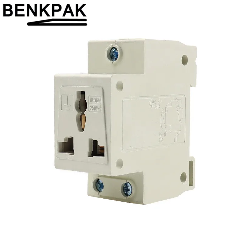 10-16a 250v Single One 2 Pole 2 Pin Plug 35mm Din Rail Mount Ac Power ...