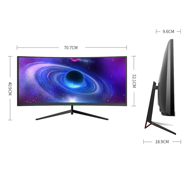 TITAN ARMY 30 inch 2K 200Hz Curved Gaming Monitor 21:9 2560×1080 Ultra ...