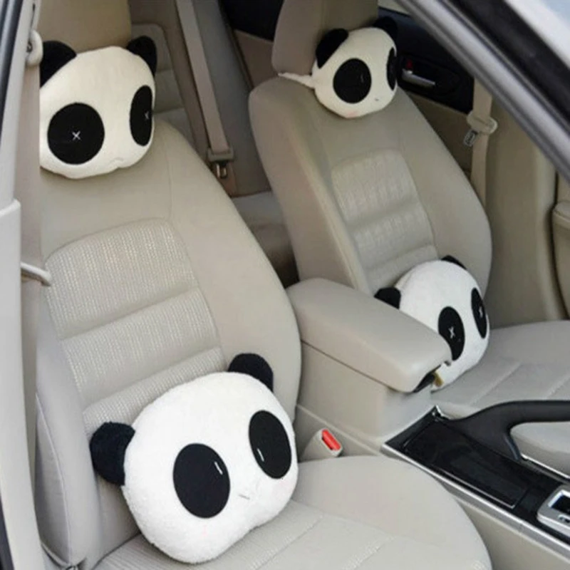 1pc Car Neck Pillow Cute Cartoon Panda Headrest Neck Support Neck ...