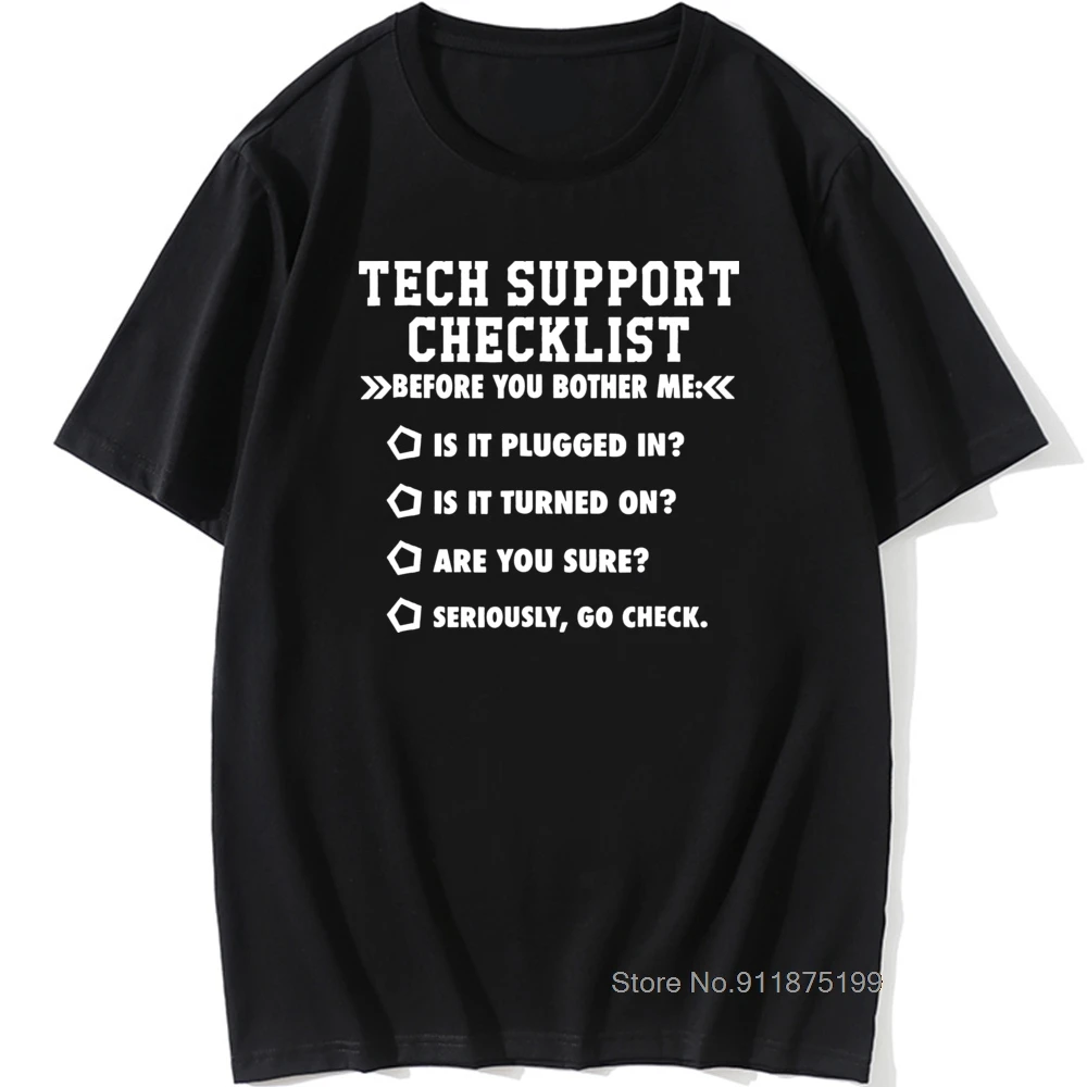 Funny-Tech-Support-Checklist-Unisex-Graphic-Vintage-Fun-Cotton-Short ...