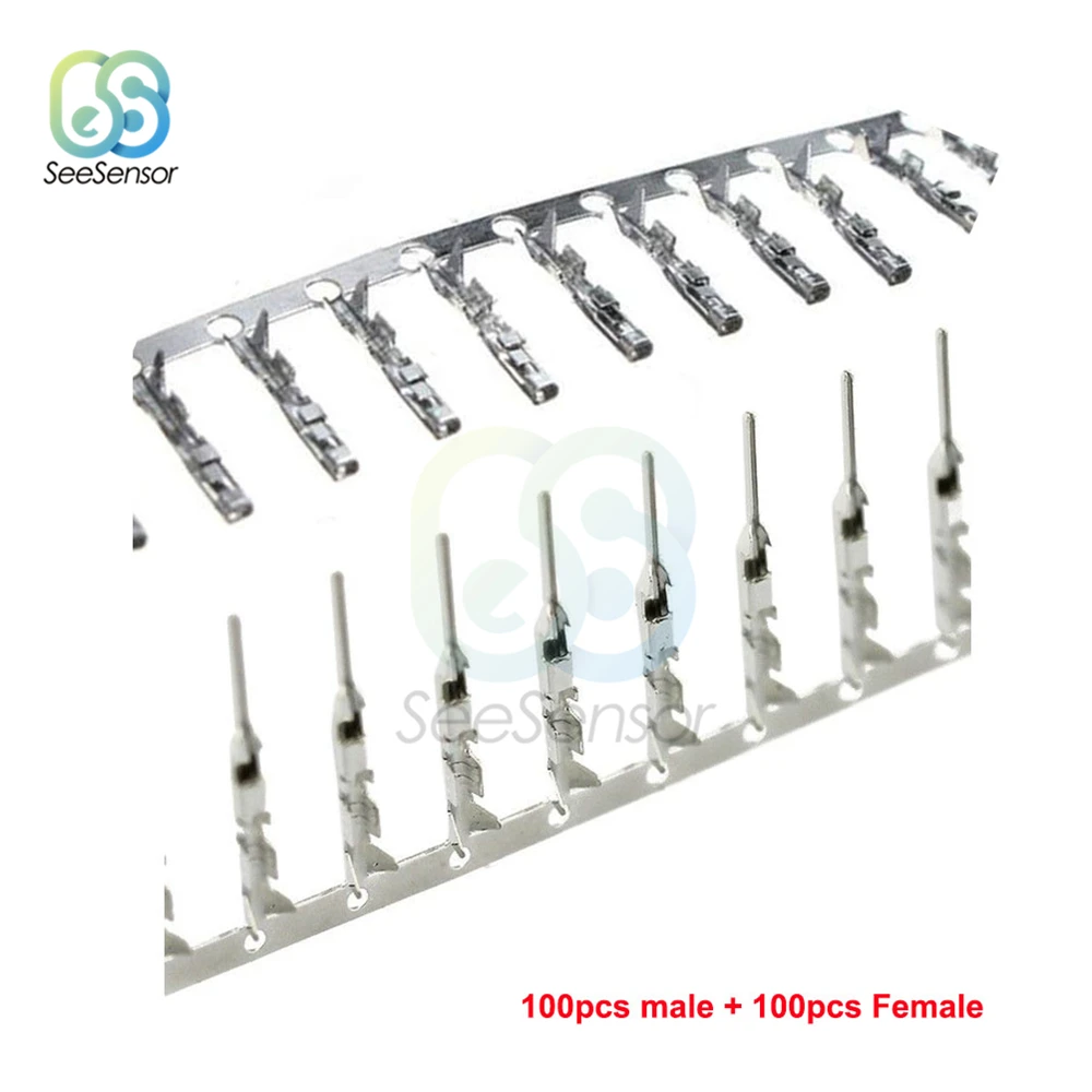 100pcs Male + 100pcs Female Pitch 2.54mm Single Row Dupont Reed Dupont ...