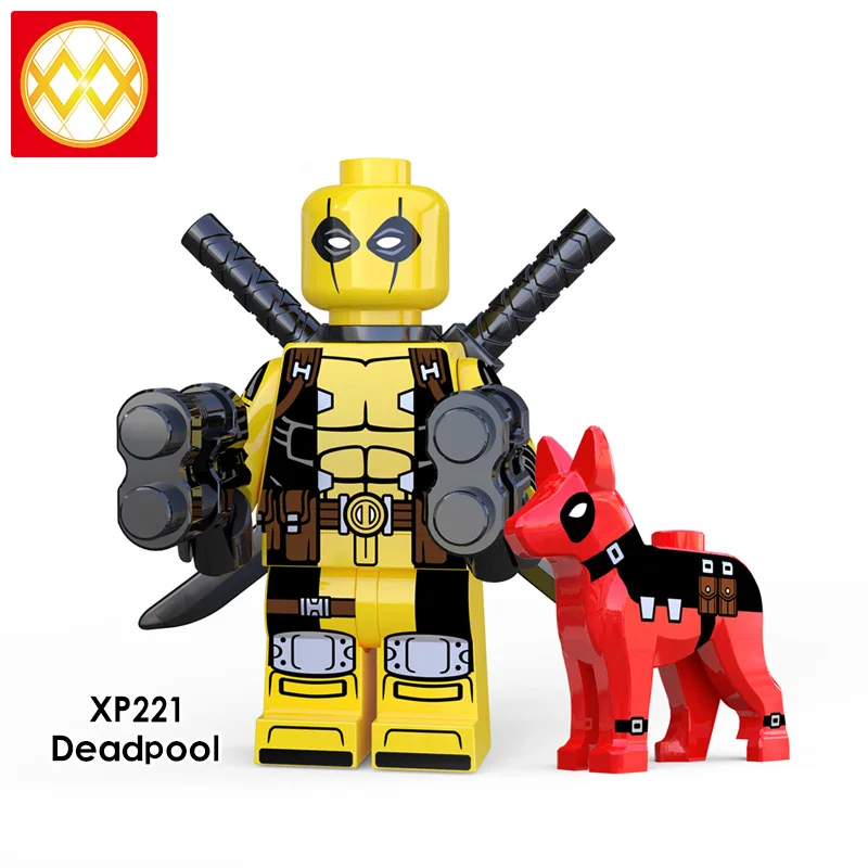Deadpool with Dog Building Blocks Marvel Avengers Super Heroes Gwenpool ...