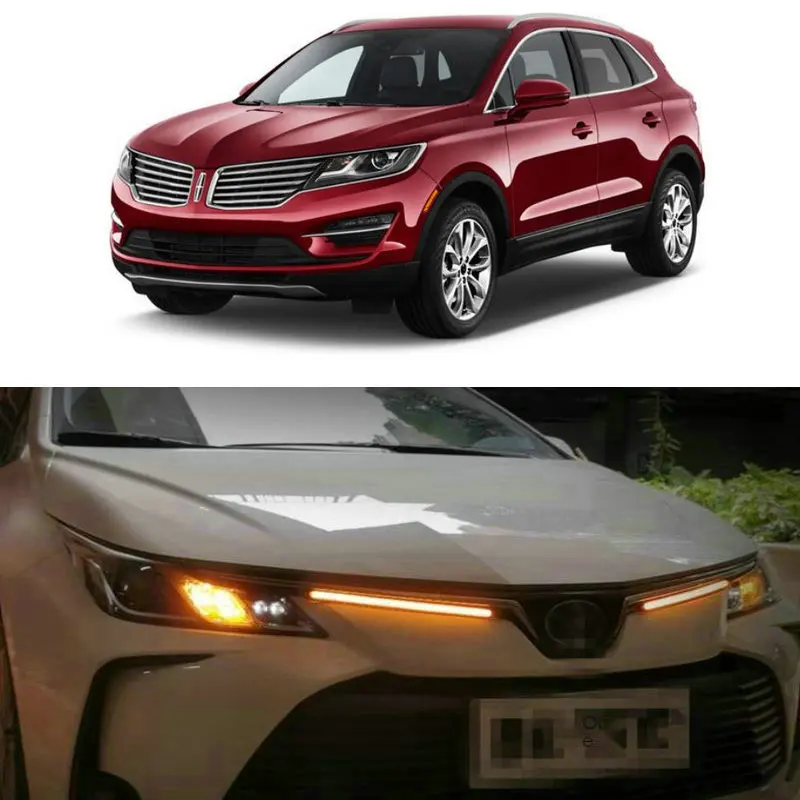 LED Daytime Running Light DRL Turn Signal Lamp For Lincoln mkc mks mkt ...