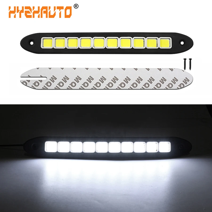 HYZHAUTO 1Pcs COB LED Strip Auto DRL DHO White Flexible Car Daytime ...