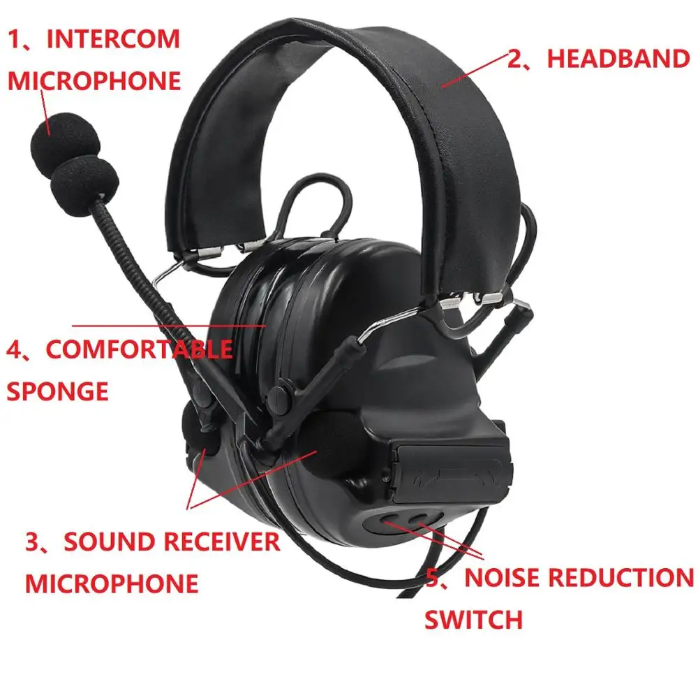 Tactical headset COMTAC II active noise reduction pickup electronic ...
