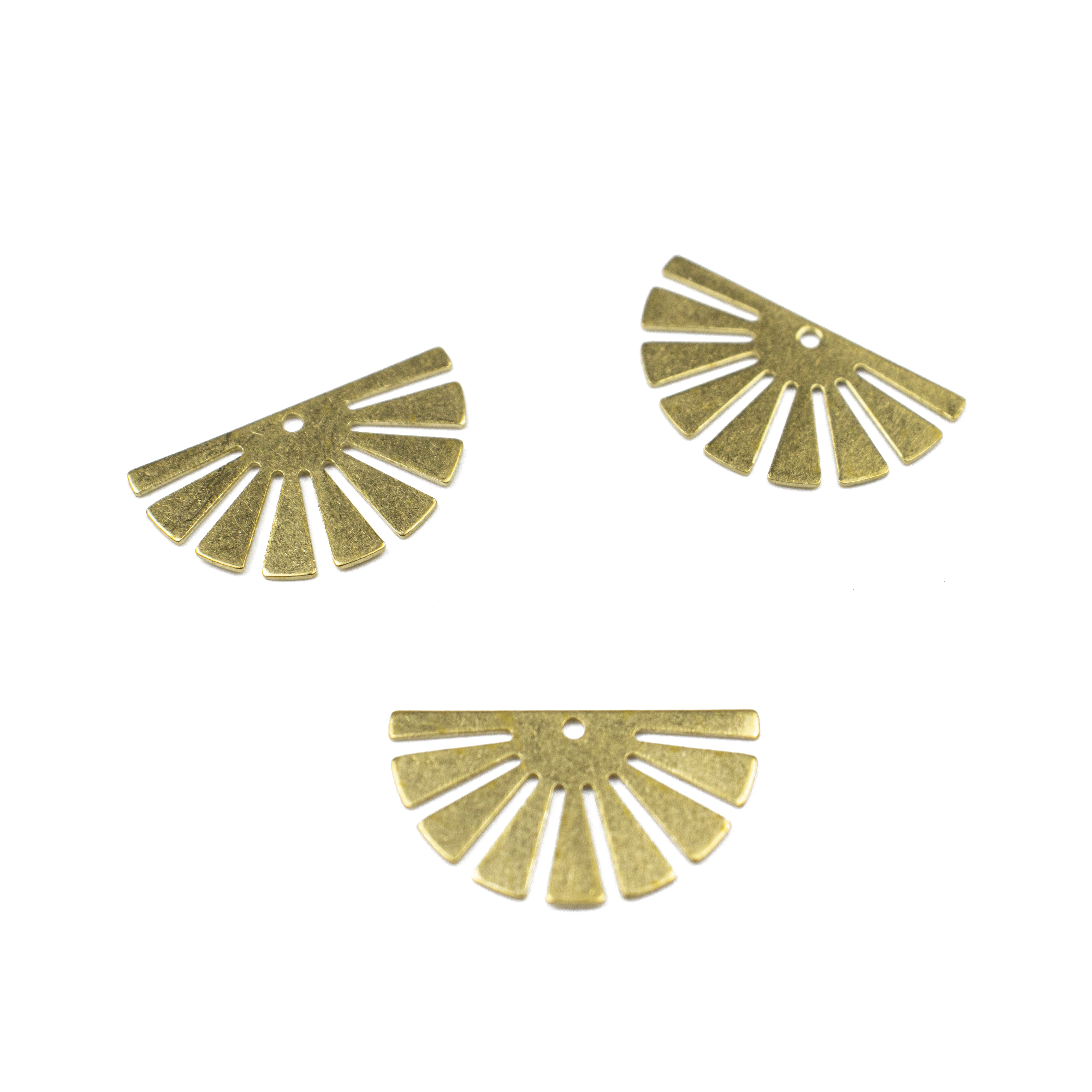 10pcs Raw Brass Half Sun Charms Semicircle Pendants For Diy Bohe ...