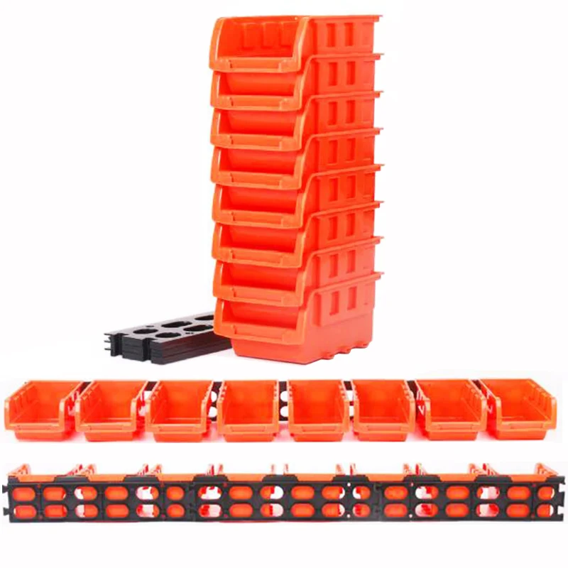 8 PC/Set Tool Box ABS Wall-Mounted Hardware Tool Storage Box Foldable ...