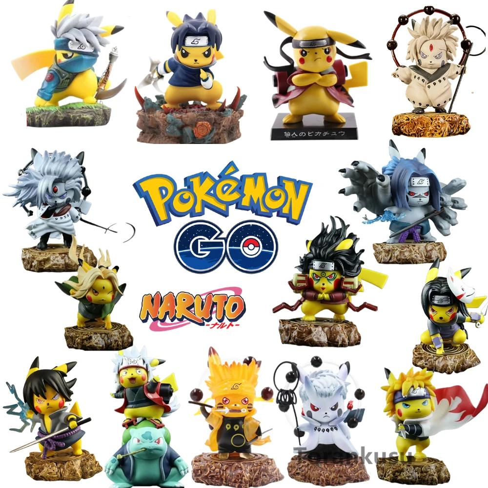 Pokemon Naruto Pikachu Anime Figure Uzumaki Itachi Sasuke Cute PVC Toys ...