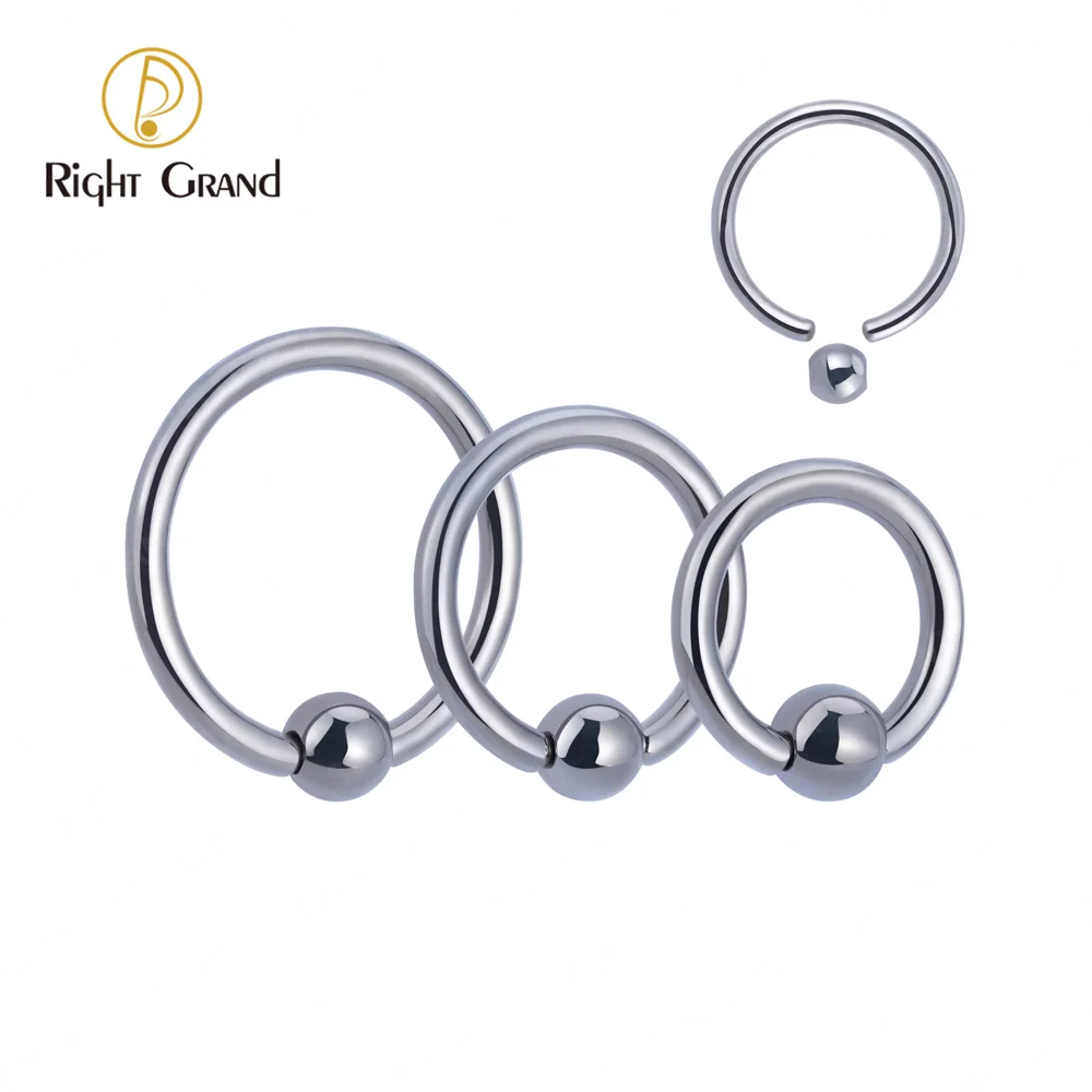 Right Grand ASTM F136 Titanium 16G Captive Bead Ring Lip Septum Hoops ...
