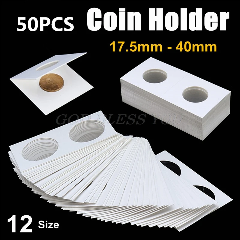 2023 50PCS Square Cardboard Coin Holders Coin Supplies Coin Album ...