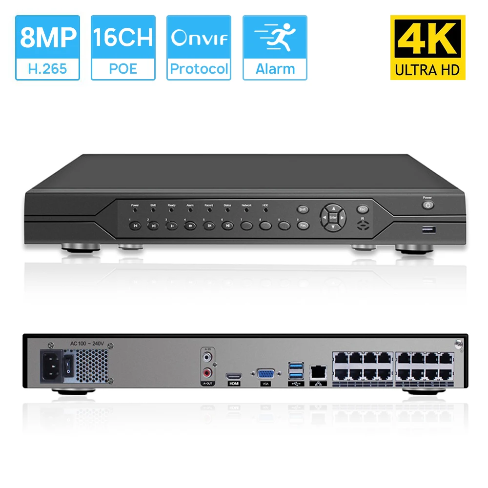 16CH-4K-H-265-POE-NVR-IEEE802-3af-Standard-48V-POE-Video-Recorder-Face ...