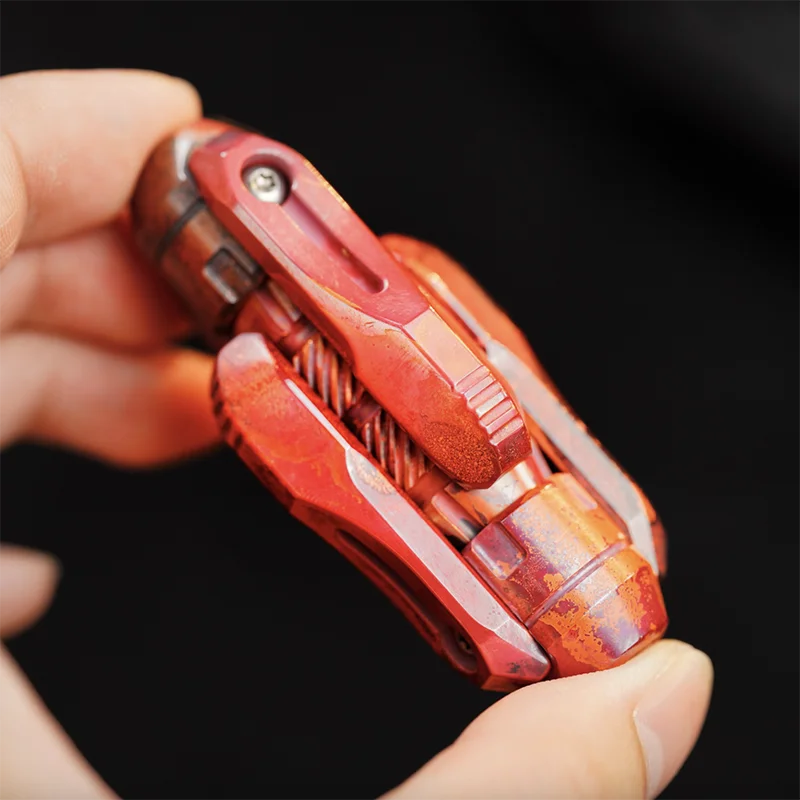 Red-Copper-Stainless-Titanium-Damascus-Fidget-Toys-Advanced-EDC-Adults ...
