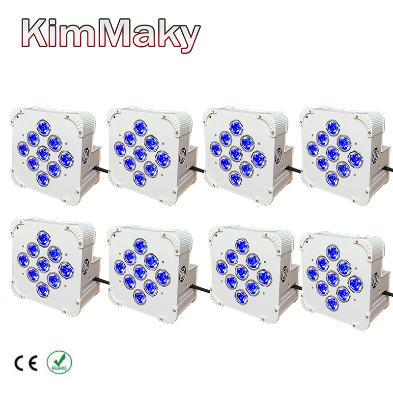Maky free shipping+8lights remote control 9x18W RGBWA+UV battery ...
