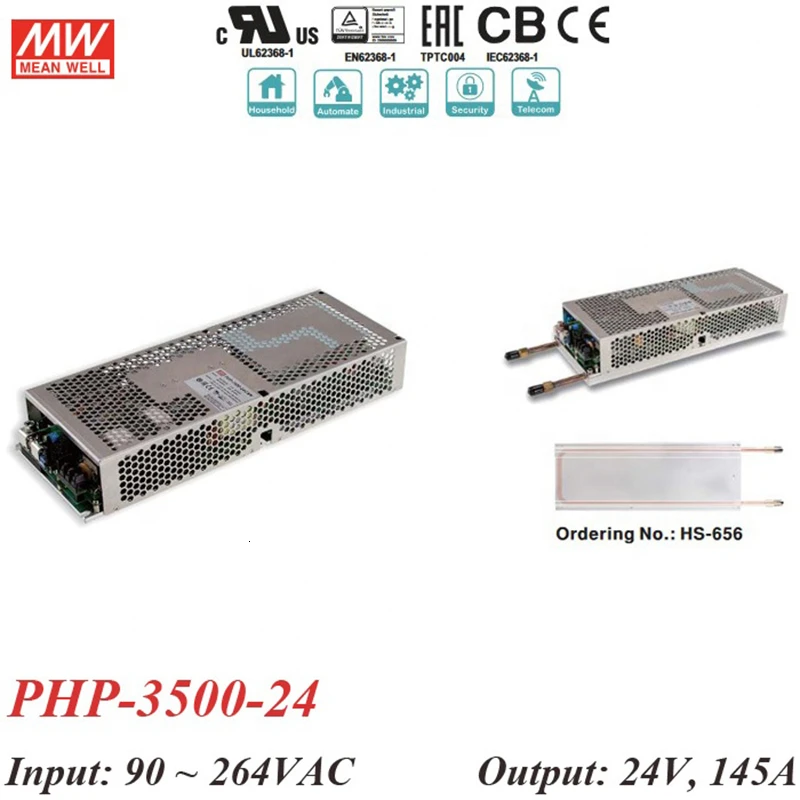 Taiwan Meanwell Php-3500 Conduction Cooling Switching Mode Power Supply ...