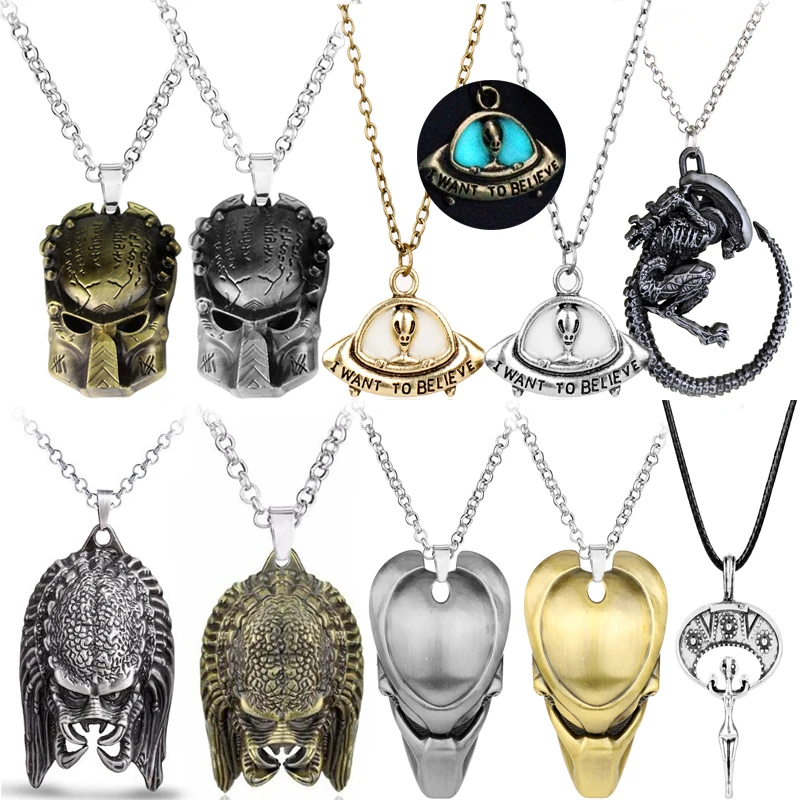 Movie-Alien-Necklace-Predator-AVP-Alien-Queen-Pendant-Vintage-Goth ...