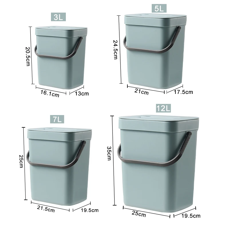 Poubelle de cuisine,white-5L 13x17.5x24.5cm--Poubelle Murale Pliante En Plastique, Pour Cuisine ...